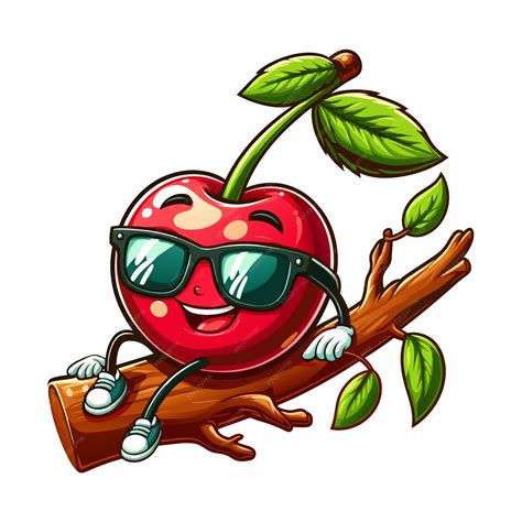 Cherry Cartoon Character Clipart Vector Illustration Premium Ai Generated Vector