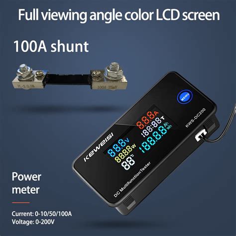 Dc 0 200v Voltmeter Ammeter Kws Power Energy Meter Grandado