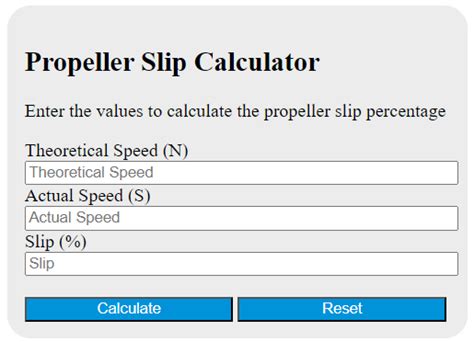 Propeller Slip Calculator Calculator Academy