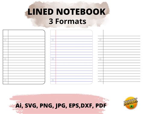 Lined Notebook Paper Svg Ruled Notebook Paper Svg Notebook Paper PNG Babe Notebook Paper