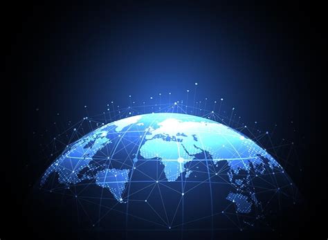 Conexão De Rede Global Ponto De Mapa Do Mundo E Conceito De Composição De Linha De Negócios