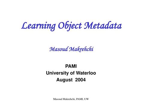 Ppt Learning Object Metadata Powerpoint Presentation Free Download