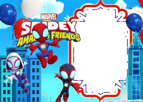 Free Editable Spidey And His Amazing Friends Birthday Invitation