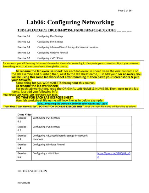 Lab06 Configuring Networks Mustafa Khan Sec3 1441 Lab06 Configuring