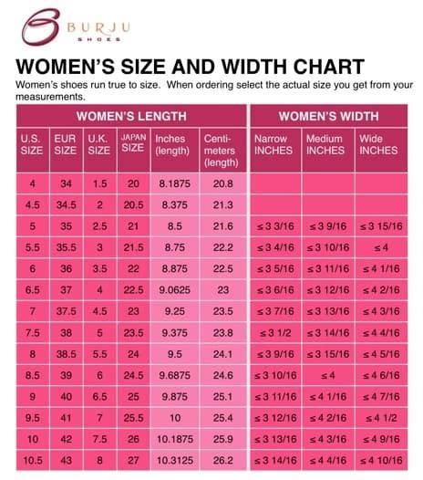 Use The Shoe Width Chart And Get Your Perfect Size Shoe Best Boots