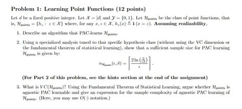 problem 1 learning point functions 12 points let d