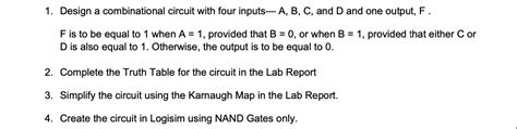 solved design a combinational circuit with four inputs ﻿a