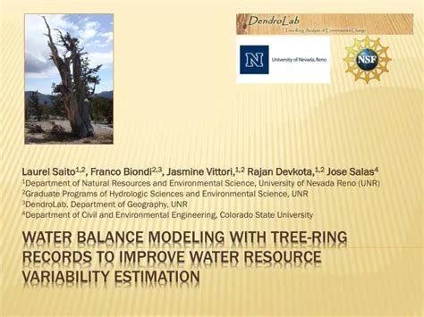 Ppt Water Balance Modeling With Tree Ring Records To Improve Water Resource Variability