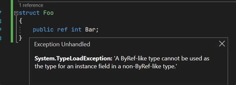Incorrect Typeloadexception Message For Byref Field In Non Byref Like