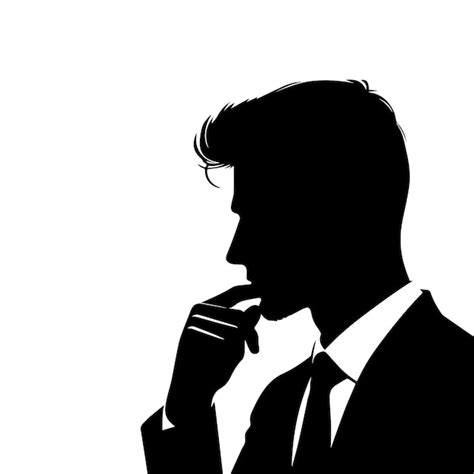Premium Vector Man Thinking Vector Silhouette Vector
