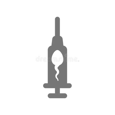 Sperm And Injection Or Syringe Vector Icon Stock Vector Illustration Of Spermatozoa Injection
