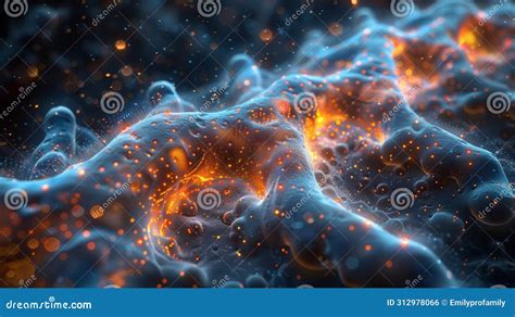 Abstract Neural Network Visualization With Glowing Nodes And