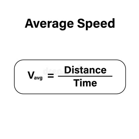 The Average Speed Formula In Physics On White Background Stock Vector