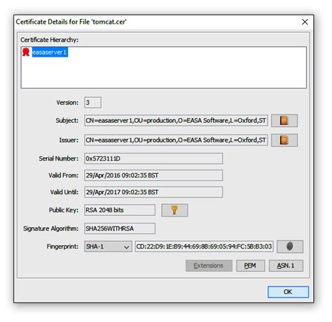 Generate A Key Pair And A Self Signed Ssl Certificate Using Keystore Explorer Easa Help Pages