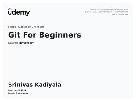 Srinivas Kadiyala On Linkedin Git Udemy Learning
