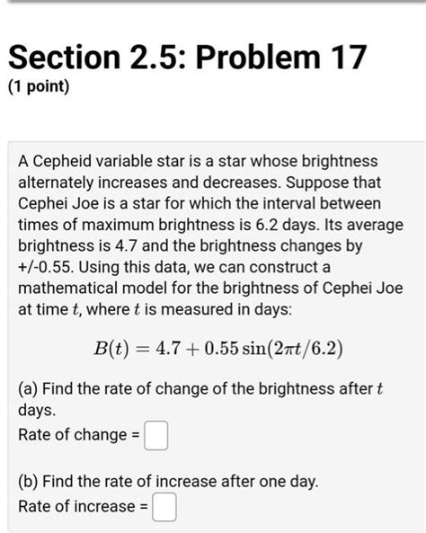 Solved Section 25 Problem 17 1 Point A Cepheid Variable
