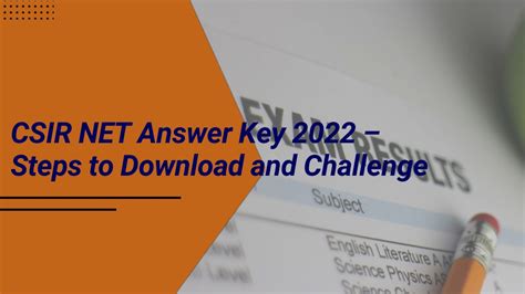 PPT CSIR NET Answer Key 2022 Steps To Download And Challenge PowerPoint Presentation ID