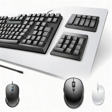 Keyboard And Mouse Vector Set White Background Isolated Premium Ai