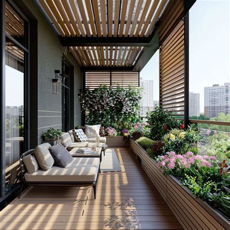 Озеленение террасы в 2025 г Оформление балкона квартиры Дизайн балкона Терраса декор