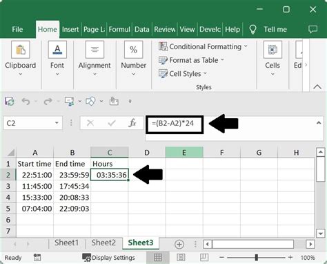 Excel 如何把两个时间差转换为数字（小时分钟秒）极客教程