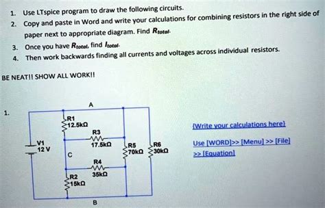 solved 1e ltspice program to draw the following circuits 2 copy