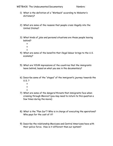 Movie Guide Wetback The Undocumented Documentary Teaching Resources