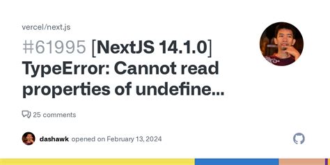 Nextjs 1410 Typeerror Cannot Read Properties Of Undefined Reading