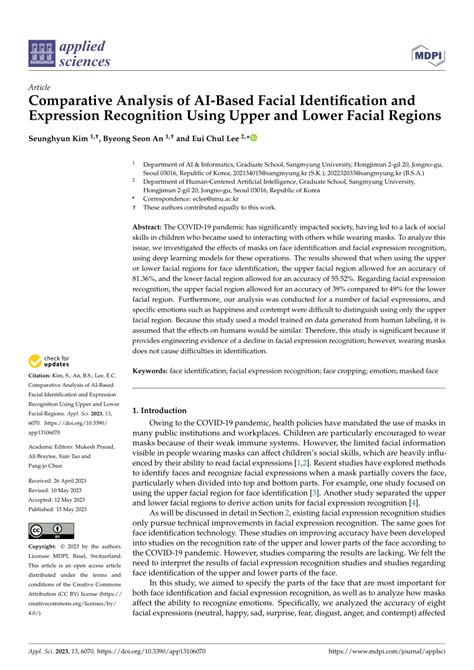 Pdf Comparative Analysis Of Ai Based Facial Identification And Expression Recognition Using