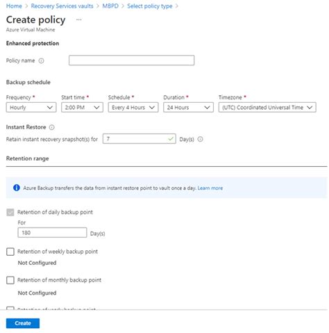 Резервное копирование виртуальных машин Azure с помощью расширенной политики Azure Backup