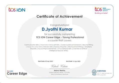 Tcsion Careergrowth Professionaldevelopment Techcareer D Jyothi Kumar