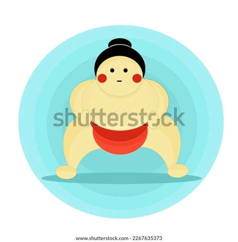 Cute Sumo Wrestler Vector Illustration Stock Illustration 2267635373
