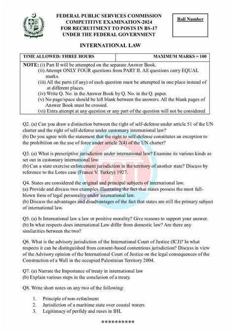 Css International Law Paper 2024 Legalversity