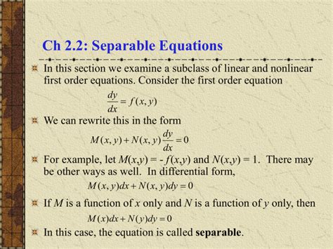 Separable Equations