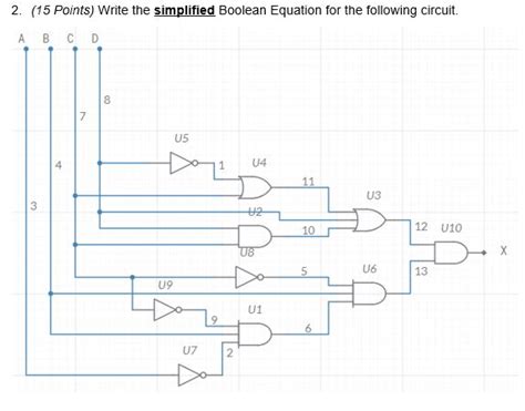 Solved Write The Simplified Boolean Equation For The