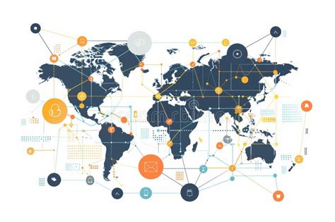 Global Network Communication Stock Illustration Illustration Of Modern Information 331959651