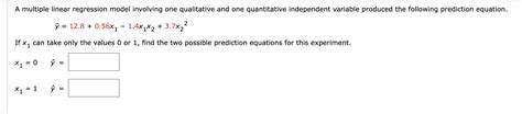 Solved A Multiple Linear Regression Model Involving One