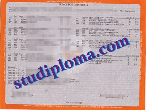 Princeton University Fake Transcript Buy Princeton University