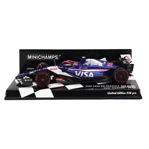 ミニチャンプス 143 ビザ キャッシュアップ Rb F1チーム Vcarb 01 2024年 角田裕毅 模型 ミニチュア ミニカー モデル