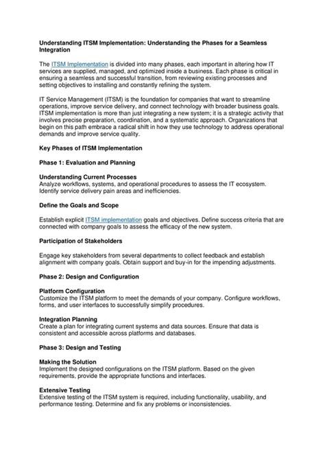 Ppt Understanding Itsm Implementation Understanding The Phases For A