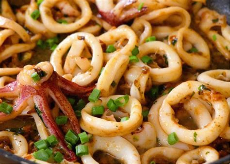 Рецепт блюда с кальмарами
