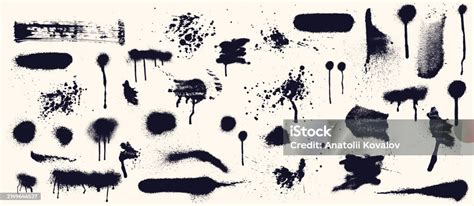페인트 스플래쉬 스프레이 장식용 잉크 요소 물방울 큰 세트 검은 추상 흐름 튄 자국 잉크 마커 사각형과 선 그런지 얼룩 기물