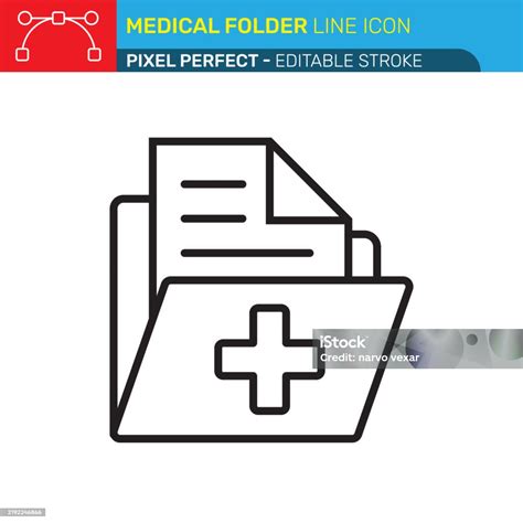 의료 폴더 라인 아이콘 픽셀 퍼펙트 편집 가능한 스트로크 Ui Ux 벡터 아이콘 0명에 대한 스톡 벡터 아트 및 기타 이미지 Istock
