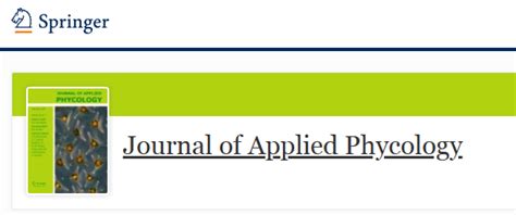 生物学sci期刊推荐：journal Of Applied Phycology