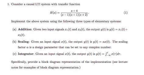 solved 1 consider a causal lti system with transfer