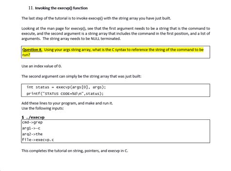 Solved 11 Invoking The Execup Function The Last Step Of Chegg Com