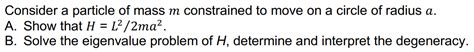 Solved Consider A Particle Of Mass M Constrained To Move On