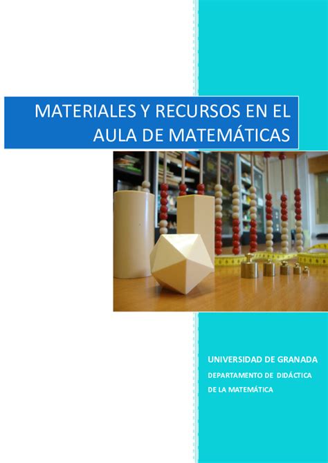 Pdf Materiales Y Recursos En El Aula De Matemáticas