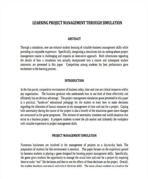 Abstract Format For Project Report