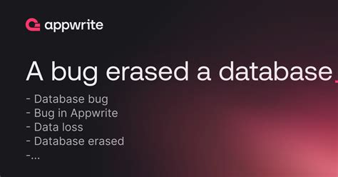 A Bug Erased A Database Threads Appwrite