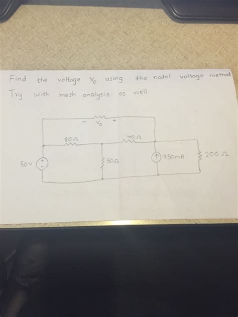 solved find the voltage v 0 using the nodal voltage method